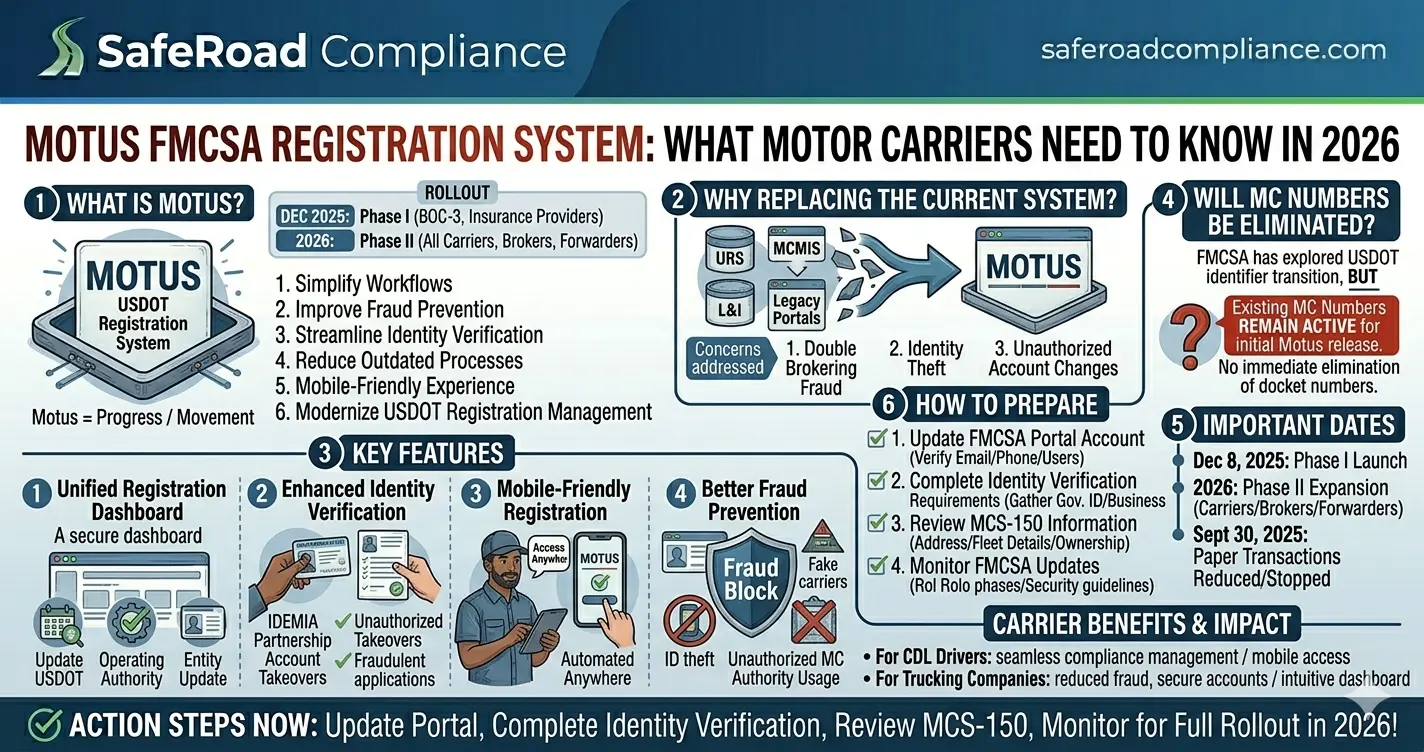 Motus FMCSA Registration System Explained (2026 Guide)